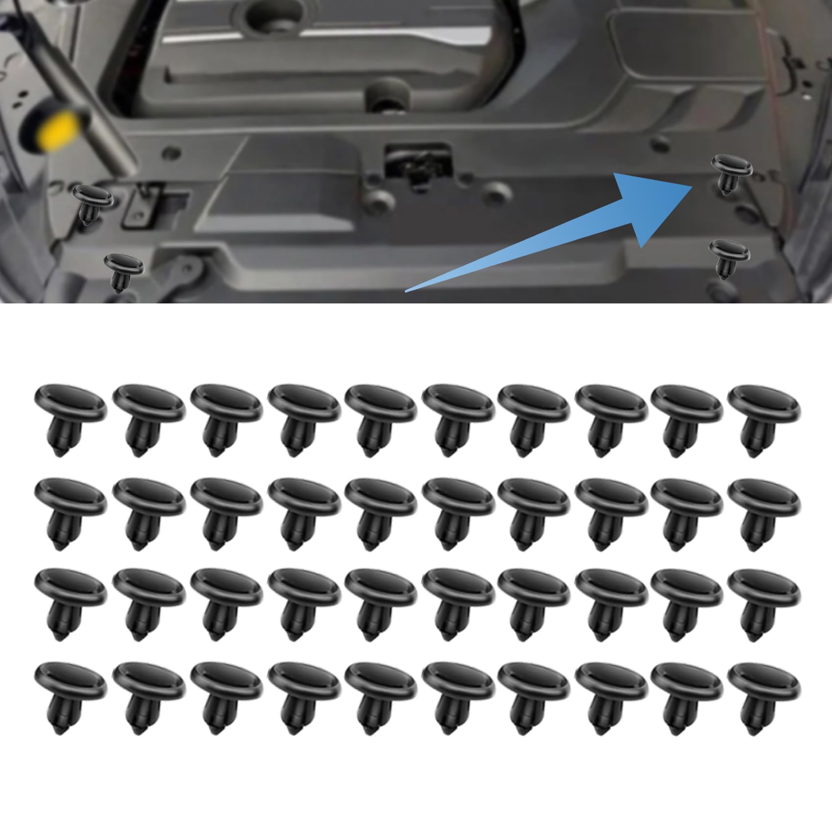 Amazon.com: Kutyun 40Pcs Engine Under Cover Push-Type Retainer Clips ...