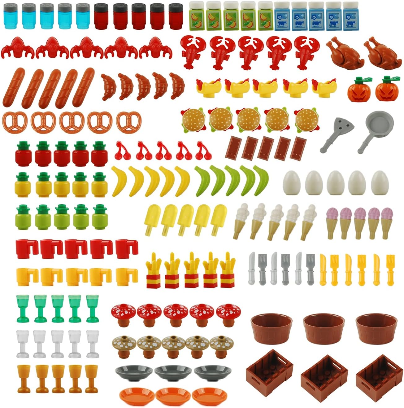 Amazon.com: BAENRCY 180pcs Food Building Blocks Kitchen Sencery ...