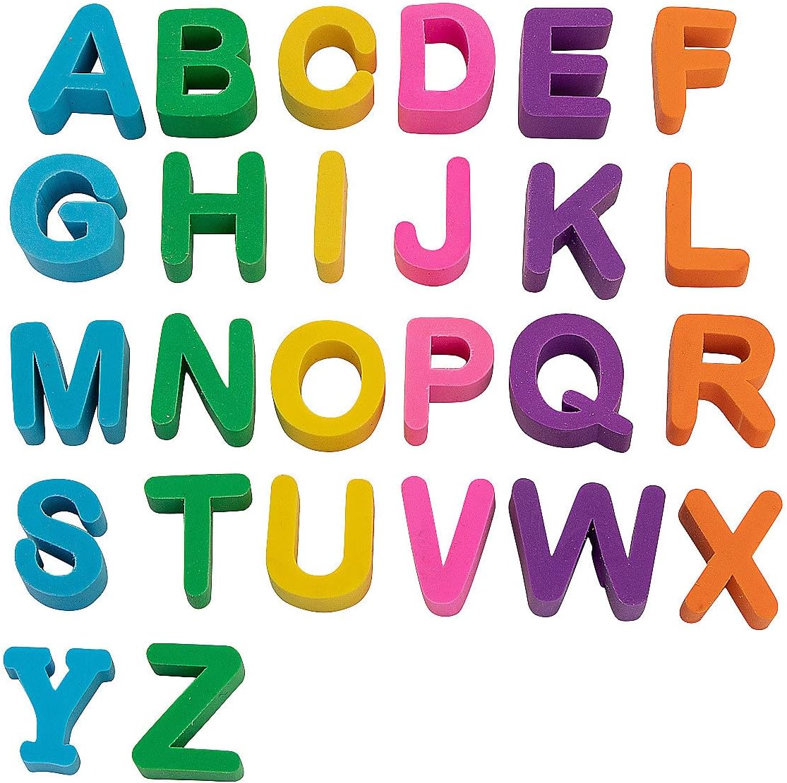 Amazon.com: Wolpark Mini Erasers for Kids Classroom Alphabet Letters ...
