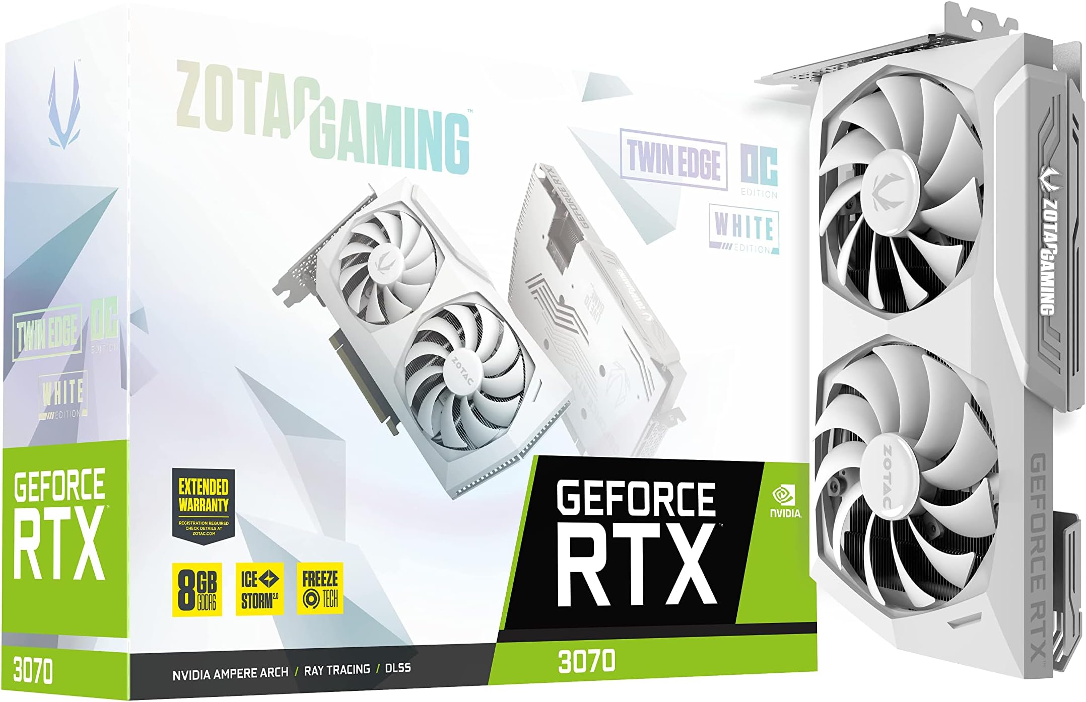 ZOTAC Gaming GeForce RTX 3070 Twin Edge OC White Edition 8GB GDDR6, 256 ...