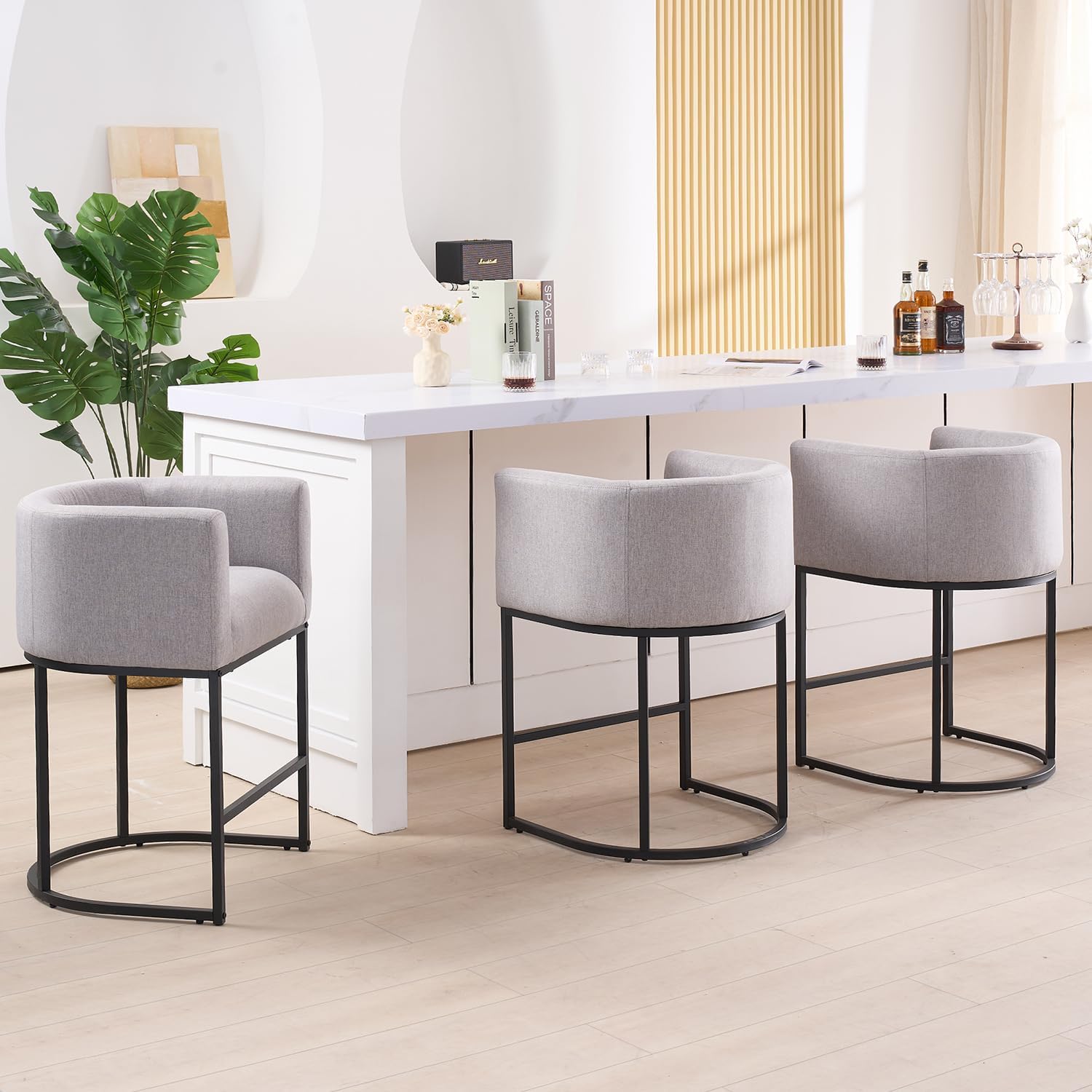 Amazon.com: ClinQ 26" H Counter Height Bar Stools Set of 3, Modern ...