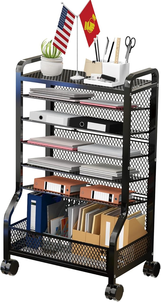 Amazon.com: Teacher Rolling Cart Storage Organizer File Folder Rolling ...