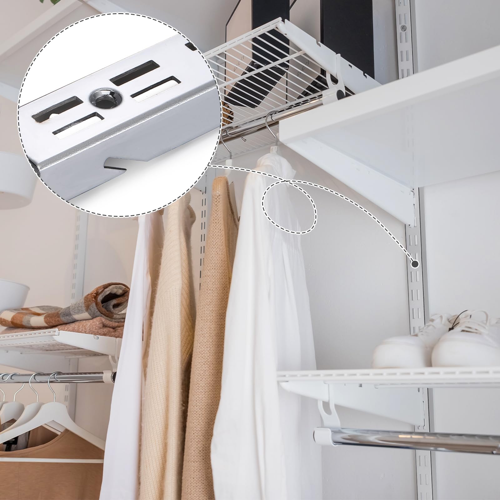 Snapklik.com : MorningRo 6 Pcs Shelf Rails Bracket Track 47.5 Inches ...