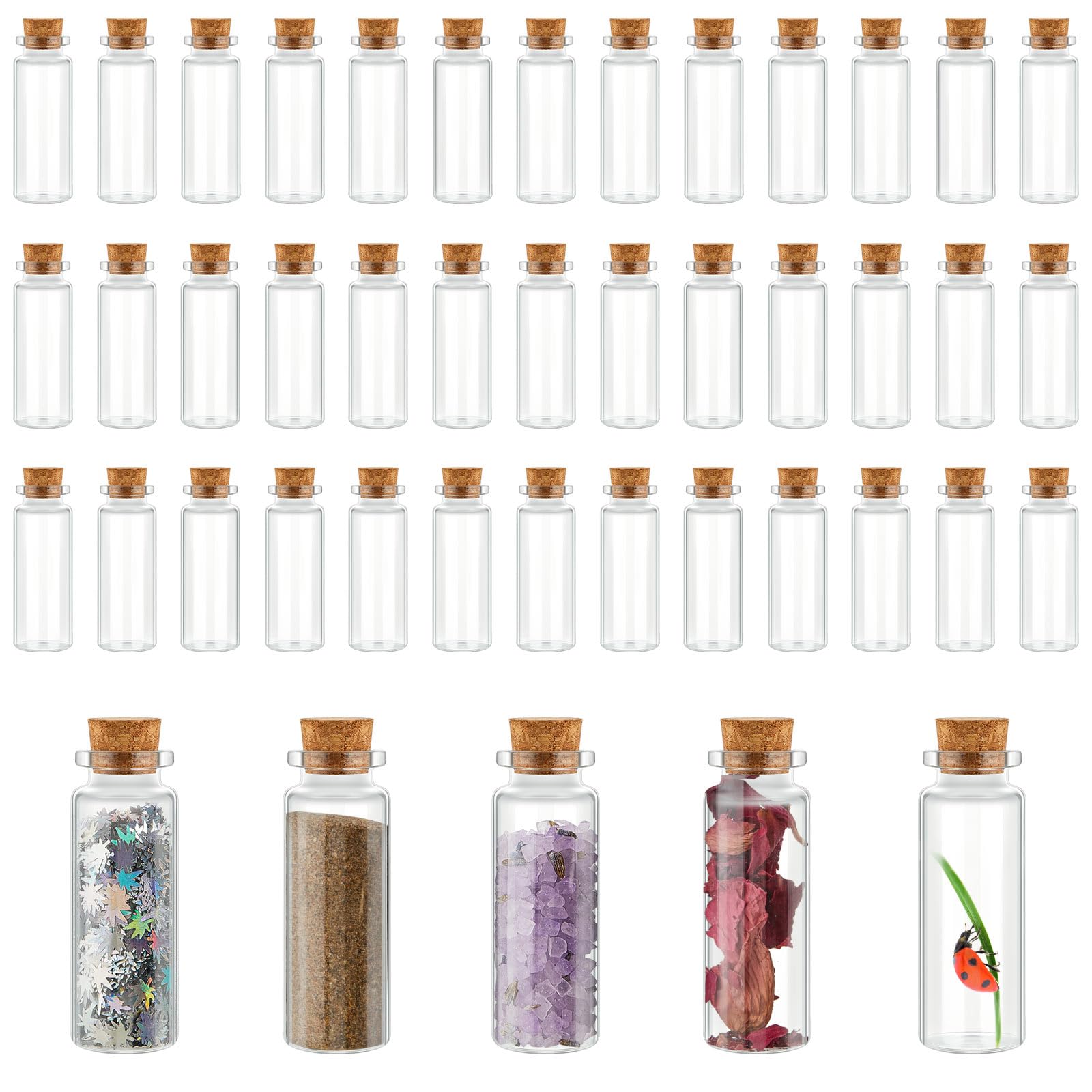 Amazon.com: Bokon 200 Pcs Potion Bottles Cork Stoppers Small Glass Bottles DIY Mini Glass Jars ...