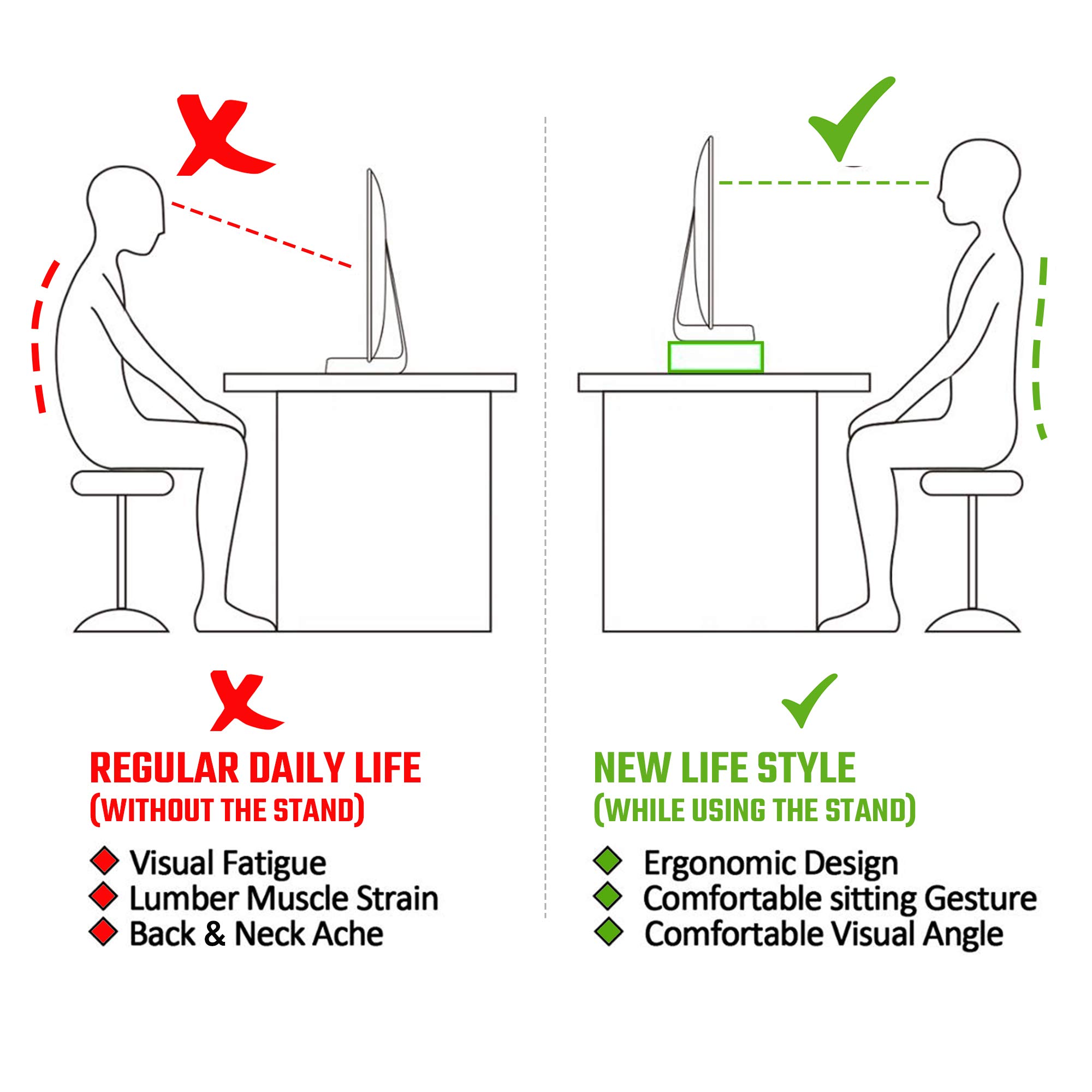 Buy ANA 21- Acrylic Monitor Stand - Monitor Stand Riser for Office ...