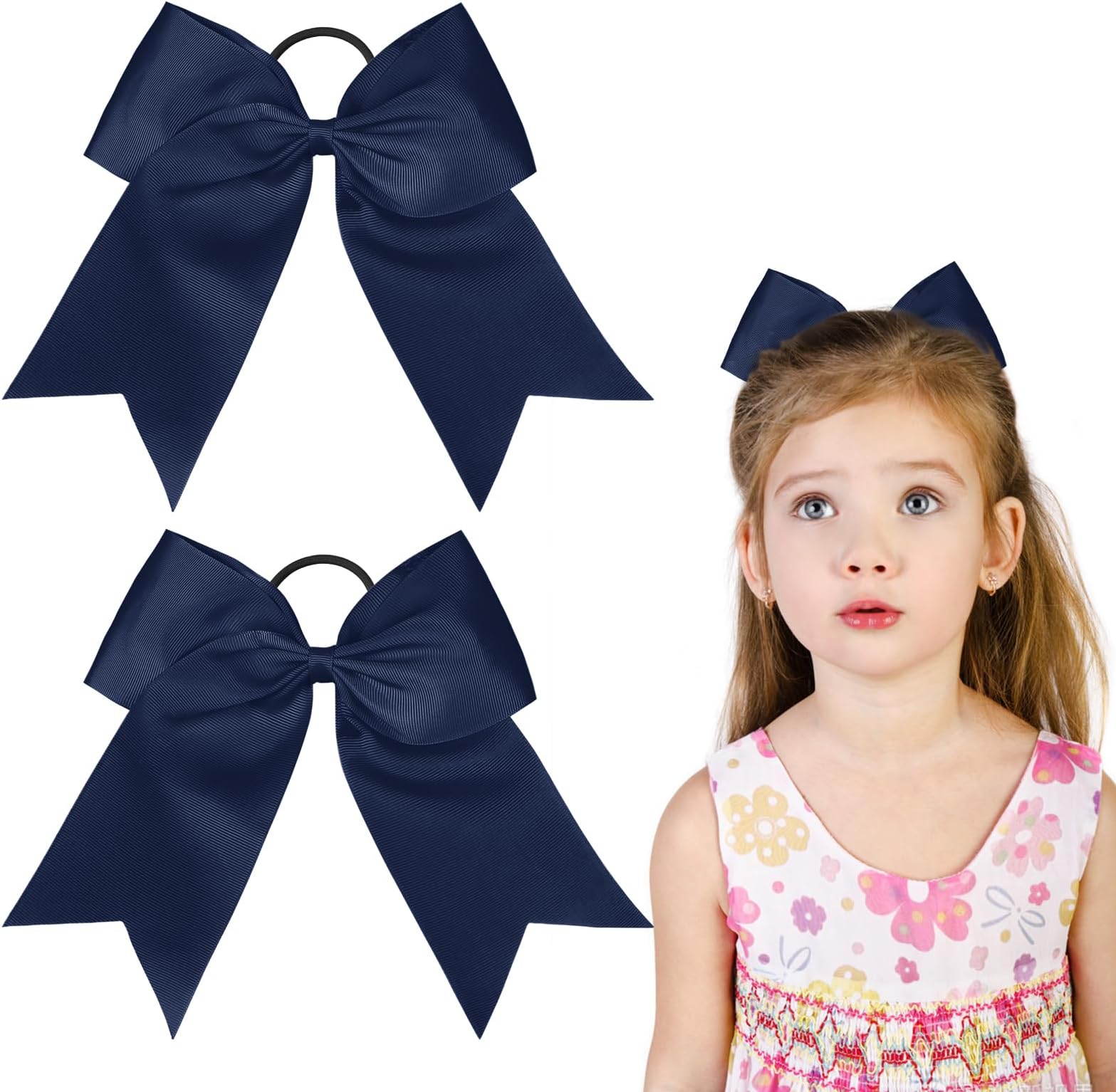 Amazon.com : Kenz Laurenz Cheer Bows Blue Cheerleading Softball - Gifts ...