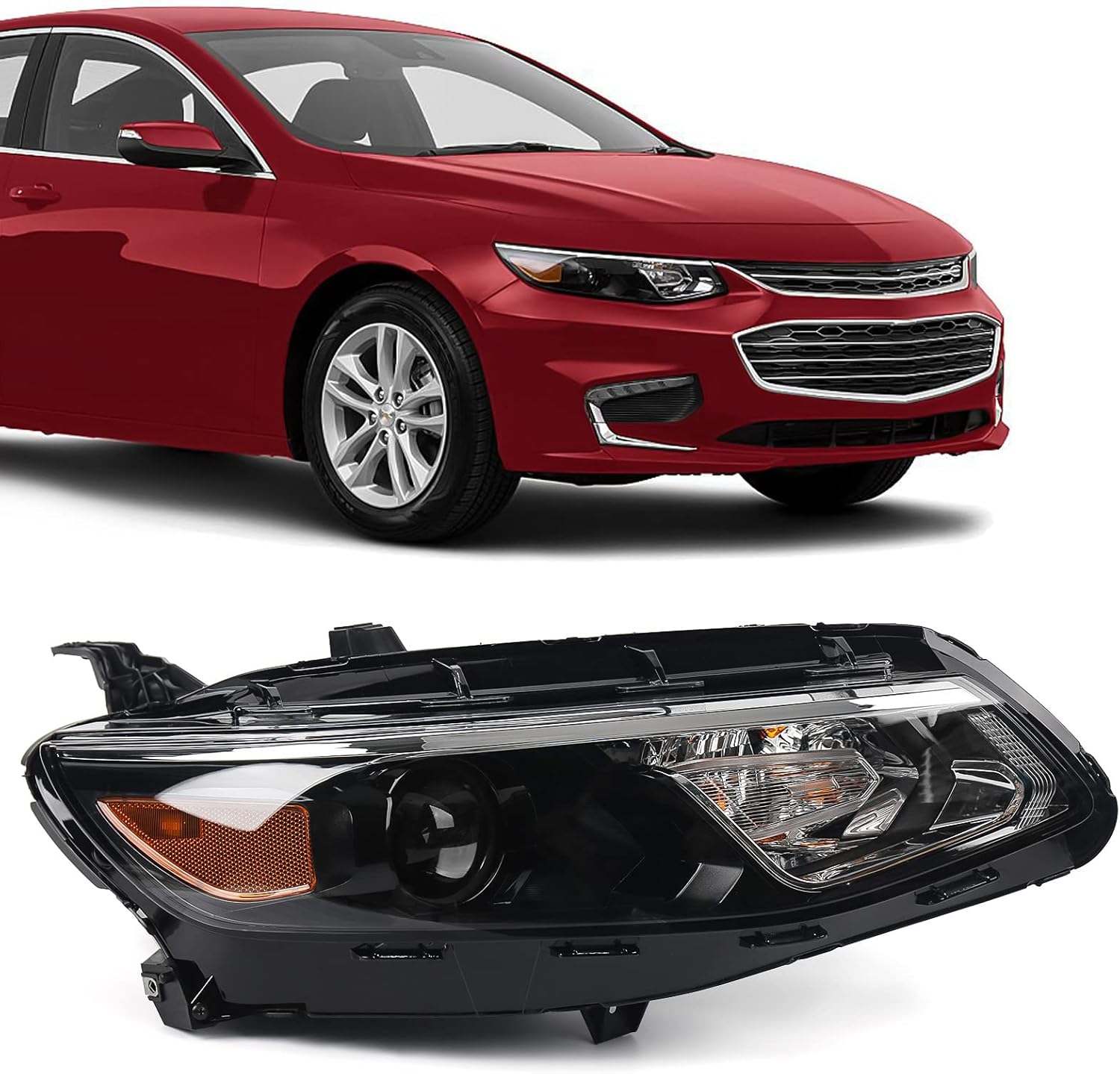 FIONE Conjunto de faros delanteros para proyector Chevy Malibu 2016 ...