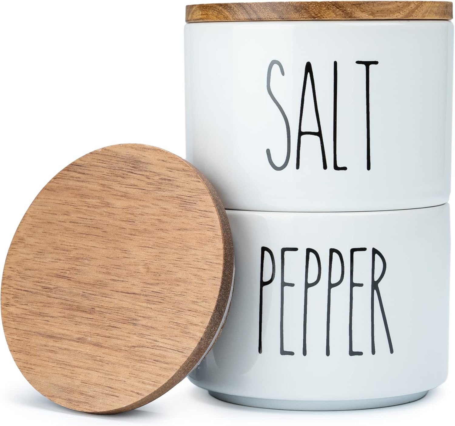 Heartland Home Ceramic Salt and Pepper Bowls. Dual Holder Salt Cellar ...