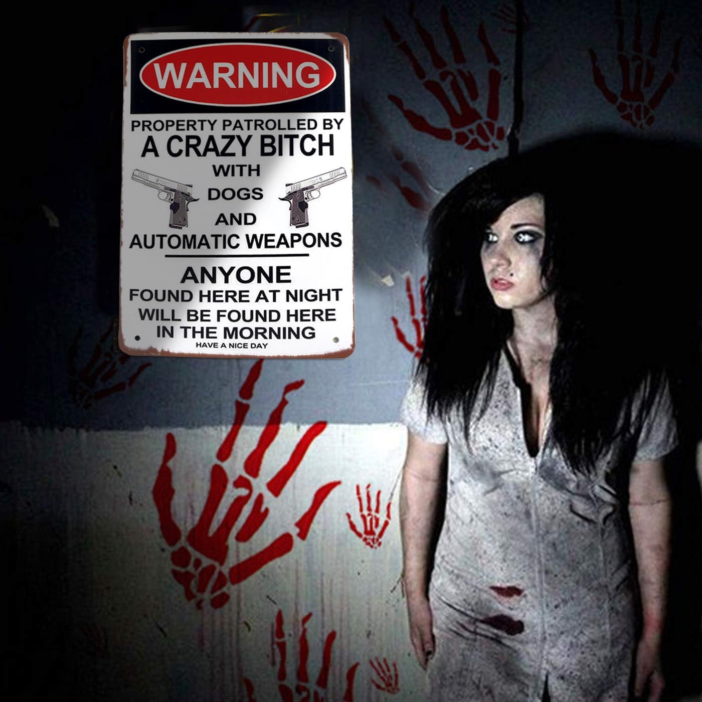 Amazon.com : Kaliosy Warning Signs Halloween Decorations “Warning ...