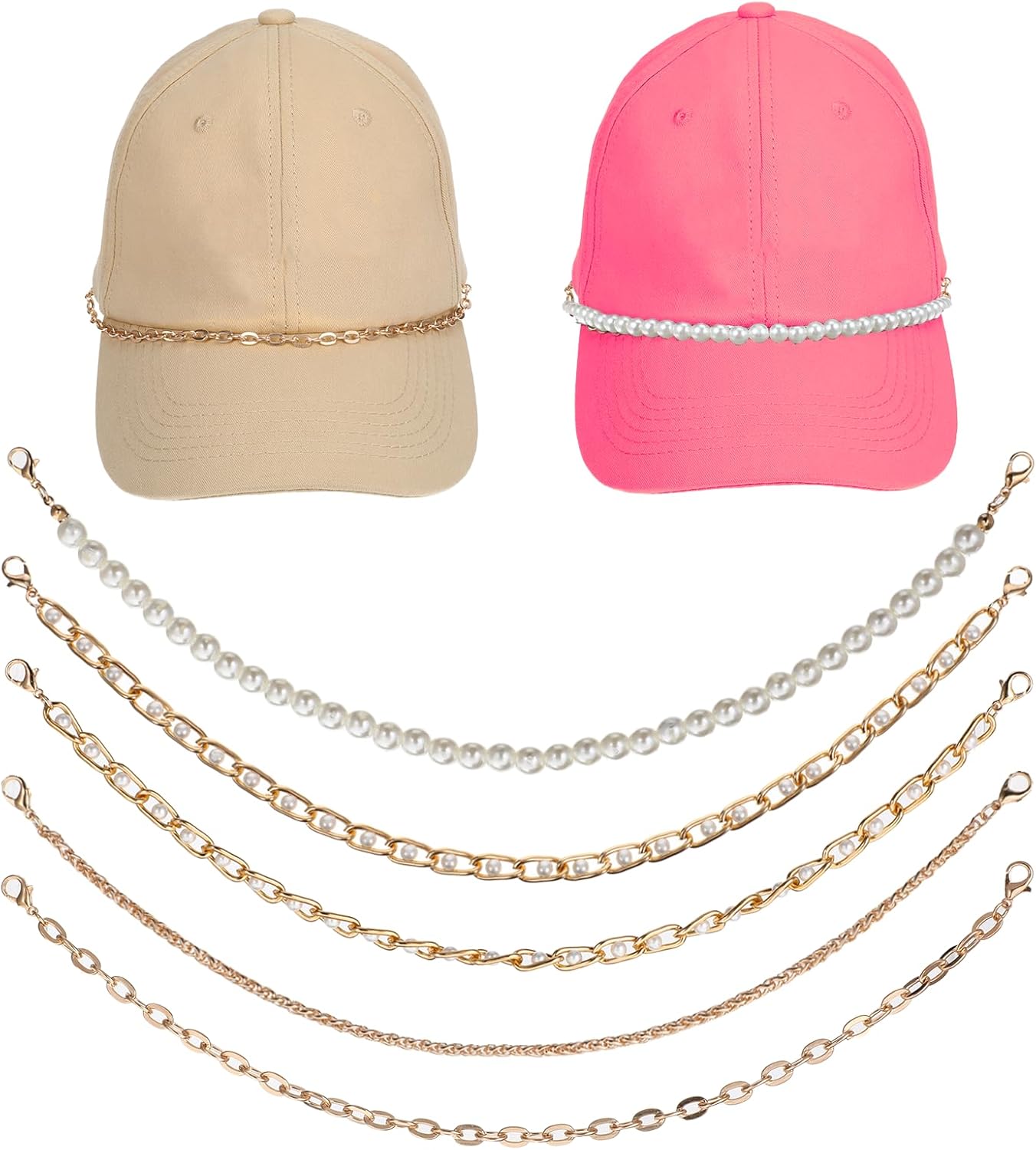 Amazon.com: Bruislard 5 Pcs Hat Chains for Women Trucker Hat, Hats ...