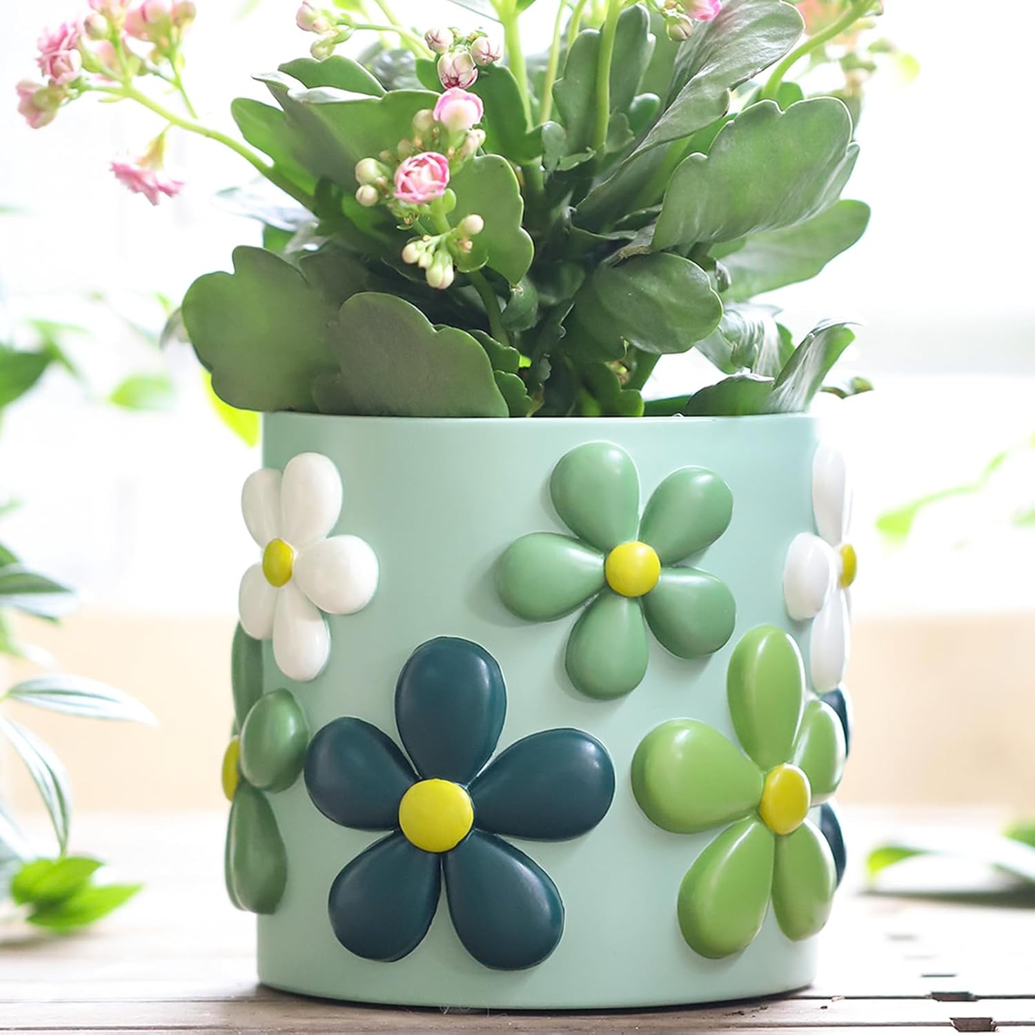 AmiCera Colourful Flower Pots Planter, Cute Unique Plant Pot for Indoor ...