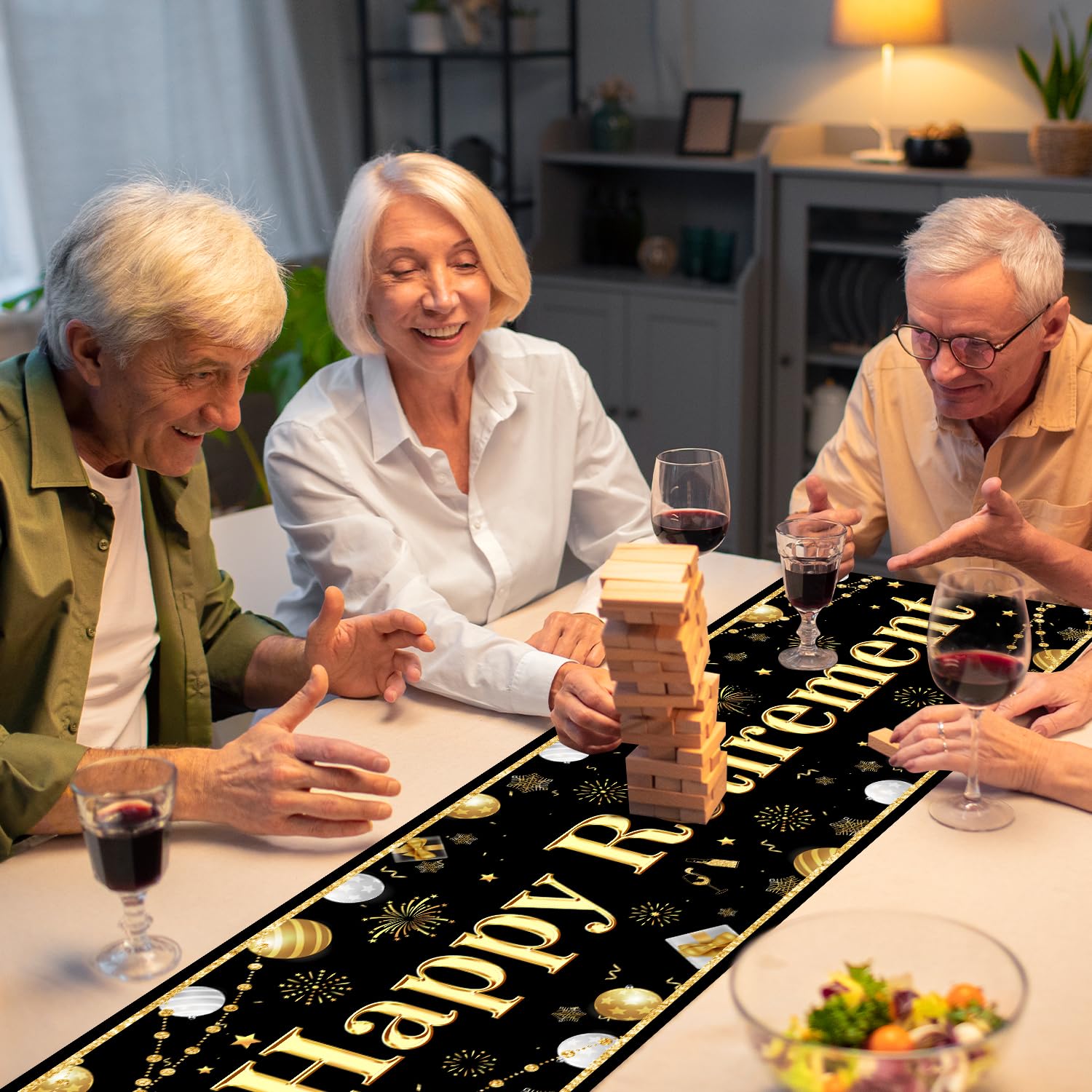 Snapklik.com : QUPT Happy Retirement Decoration - Vintage Black Gold ...
