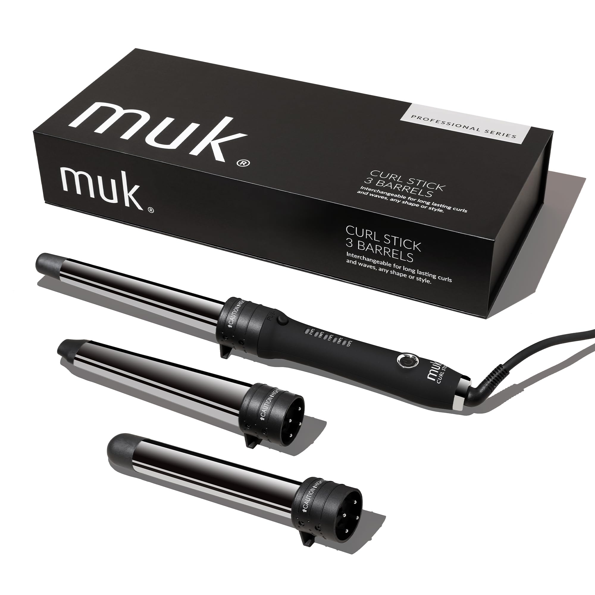 MUK. Curl Stick 3 Barrels Professional Series Hair Curler Set - 3 ...