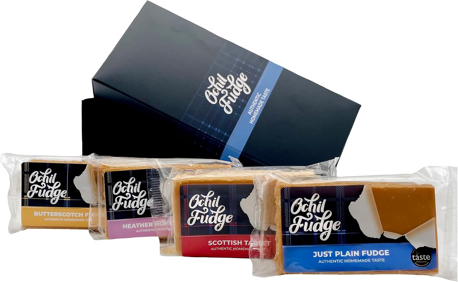 Ochil Fudge Handmade Scottish Fudge & Tablet Gift Box, 4 Mouthwatering ...