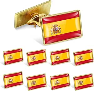 Amazon.com: 12/Pack Official Spain Flag Pins Bulk - Metal Spainish ...