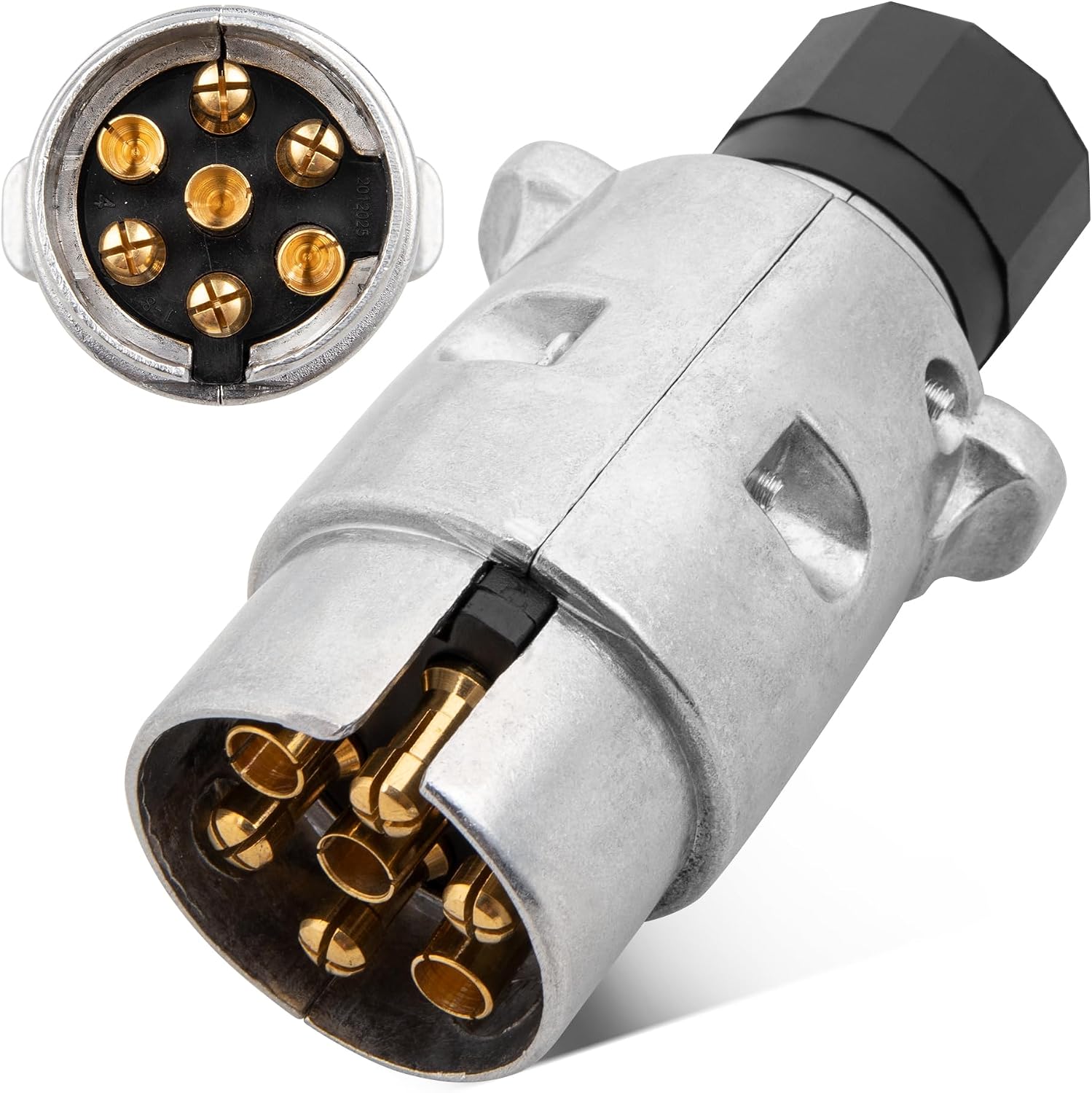 RED WOLF 7 Polig Metall Anhänger Stecker, 7 Poliger Anhängerstecker 12V ...