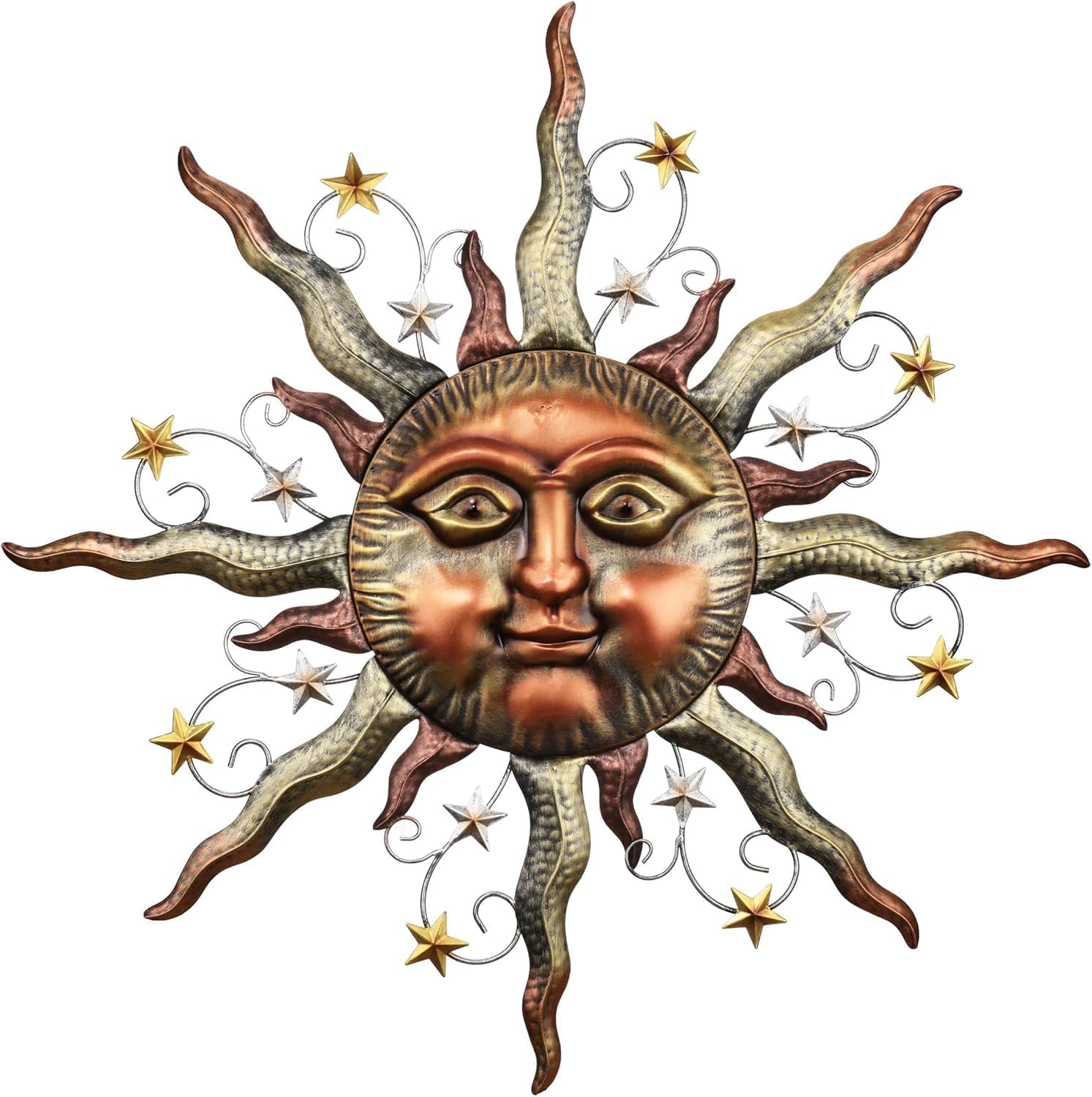Amazon.com: TERESA'S COLLECTIONS Sun Metal Wall Art for Outdoor Decor ...