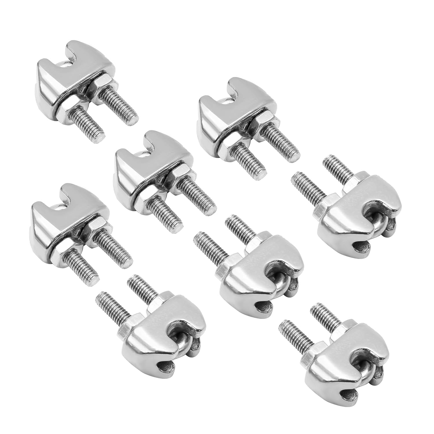 Bonsicoky 12 Pack 1/16 Inch M2 Stainless Steel Wire Rope Cable Clip ...