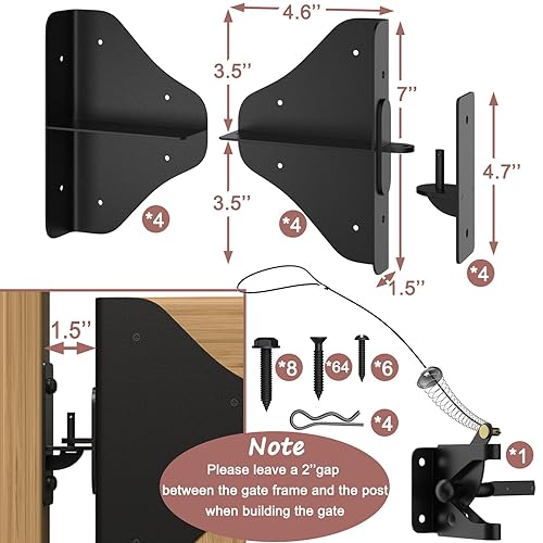 Snapklik.com : Fence Gate Kit (8 Brackets) Wood Gate Brace Gate ...