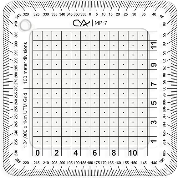 Amazon.com : CYA Square Military Map Coordinate Scale Protractor Map ...