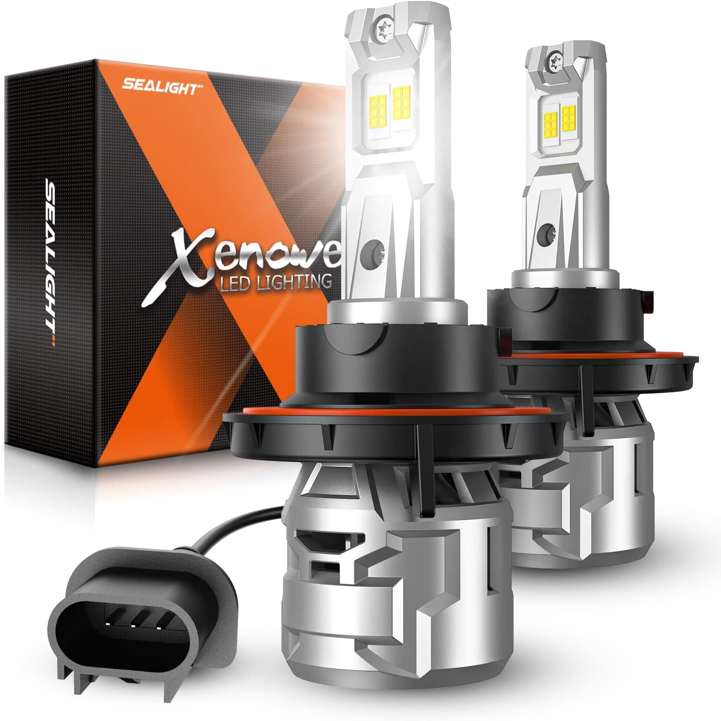 SEALIGHT H13 9008 LED Head Bulbs, 18000 Lumen 80W 6500K Cool White Head ...