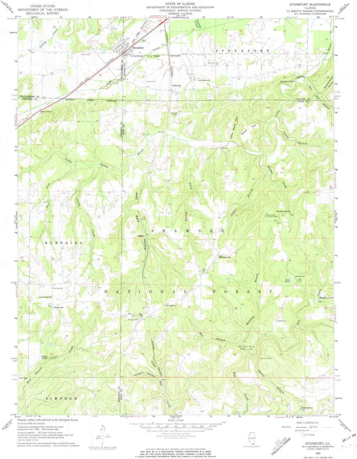 Amazon.com : YellowMaps Stonefort IL topo map, 1:24000 Scale, 7.5 X 7.5 ...