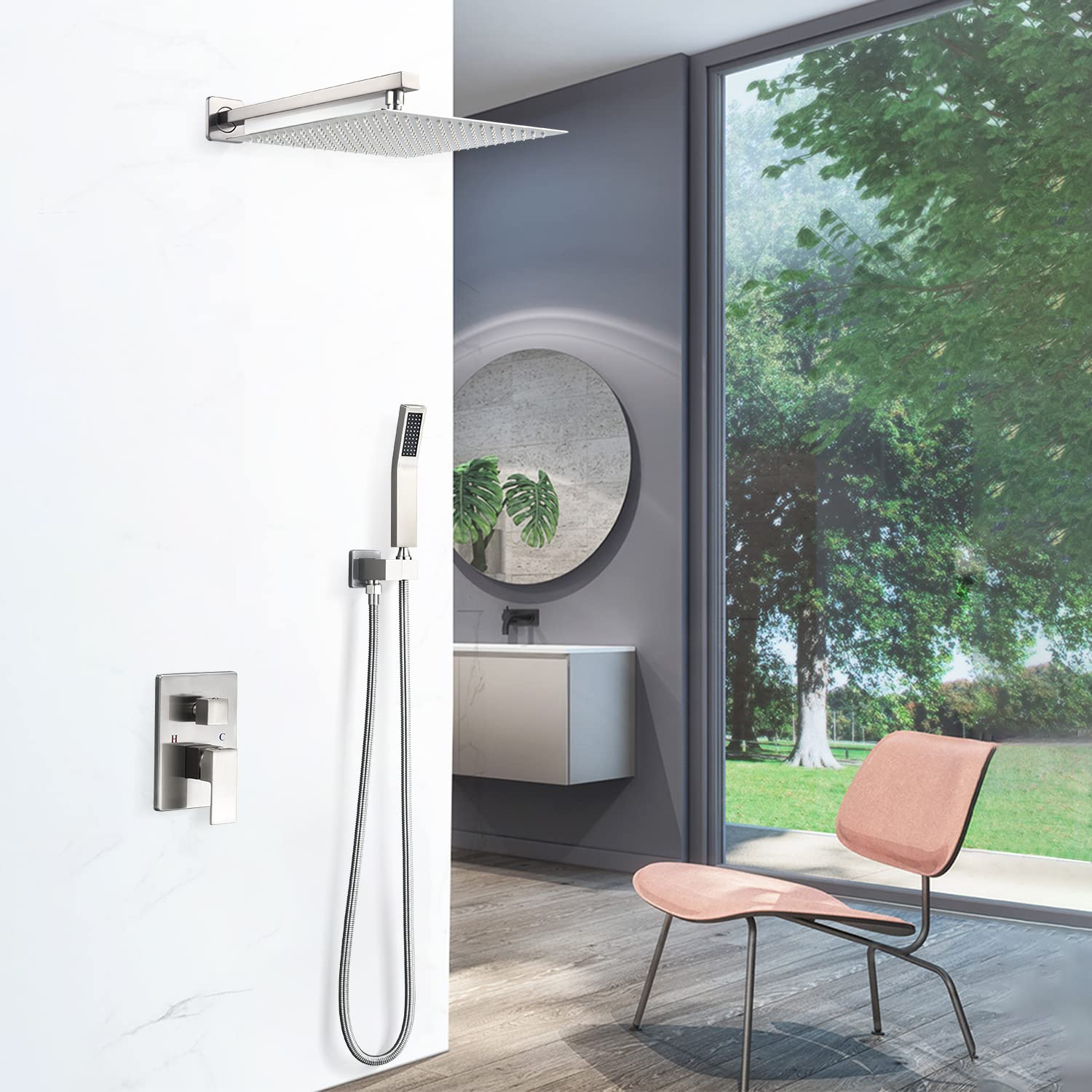 Shower Faucet Set Complete/Shower Systems with Rain Shower and Handheld ...