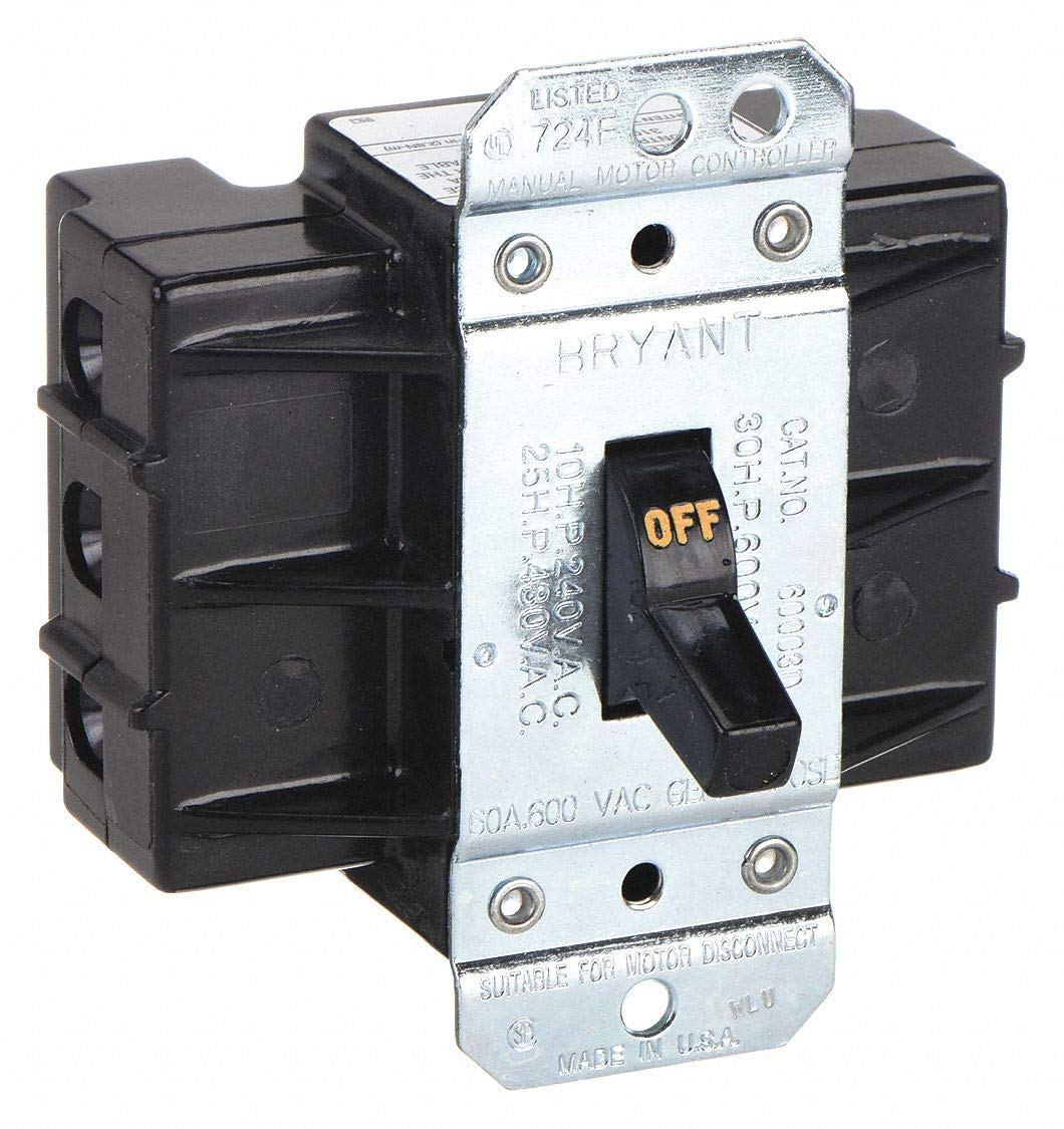 Manual Motor Switch, 60A, 600VAC, 3P: Amazon.com: Tools & Home Improvement