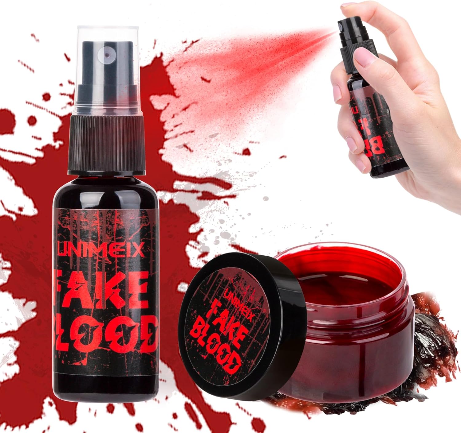 Amazon.com: UNIMEIX 1 OZ Fake Blood Spray Fake Blood Makeup Kit ...