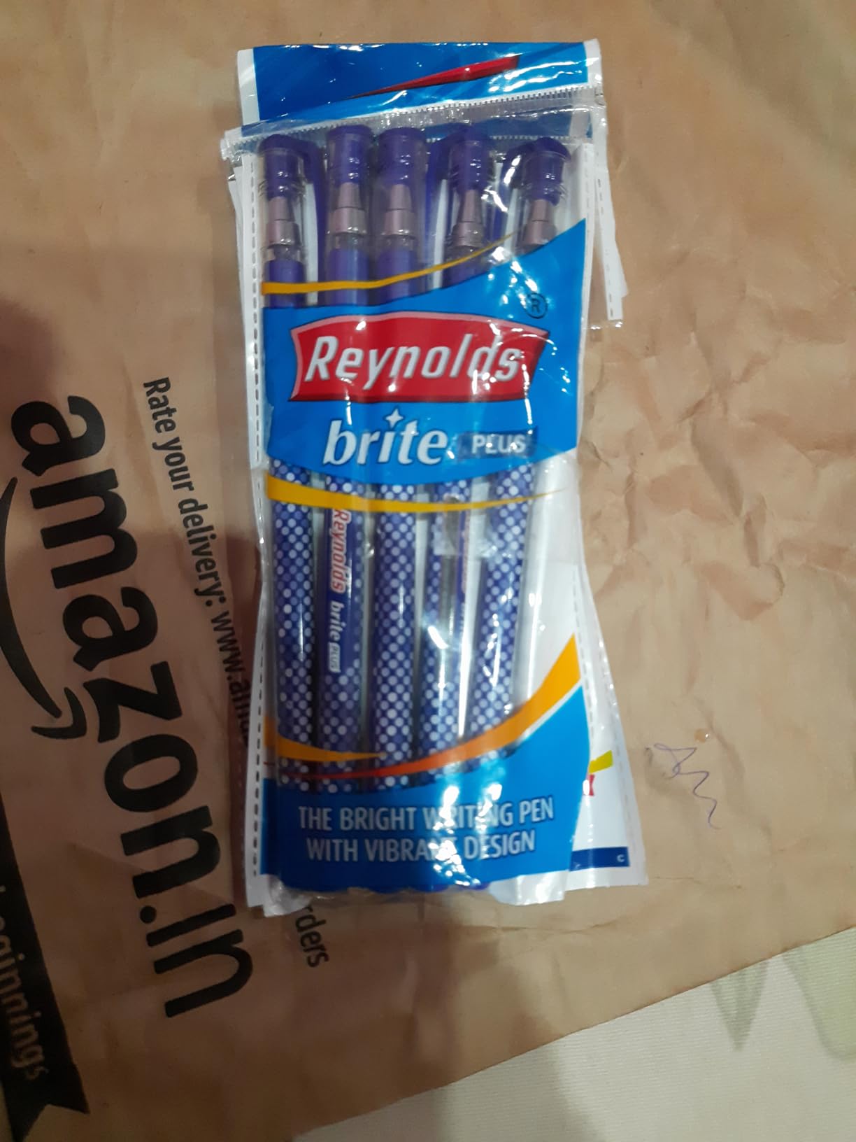 Reynolds BRITE PLUS 5 PEN BAG - PACK OF 2 | BLUE I Lightweight Ball Pen ...