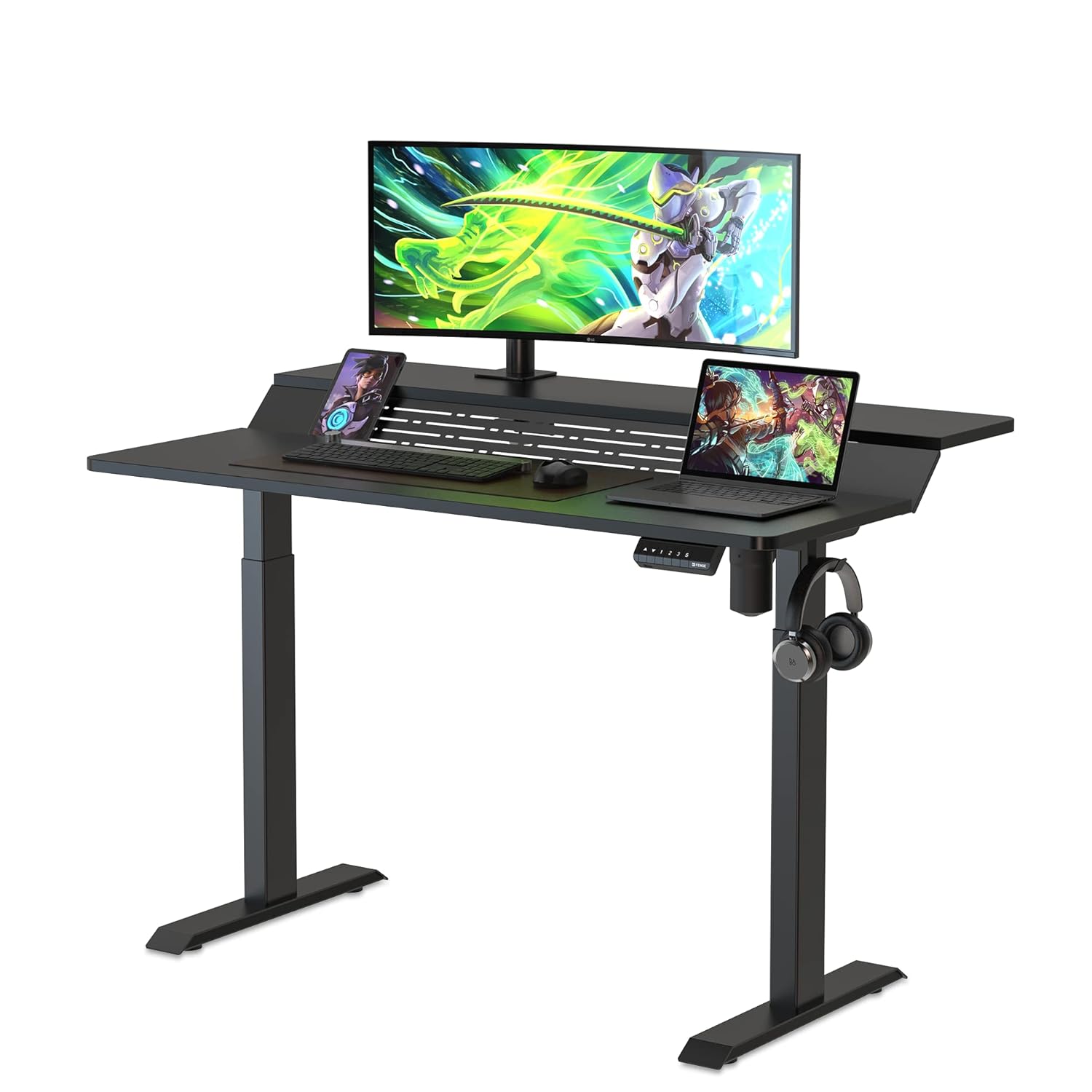 Fenge Standing Desk,48x24 Inches Electric Height Adjustable Stand up ...