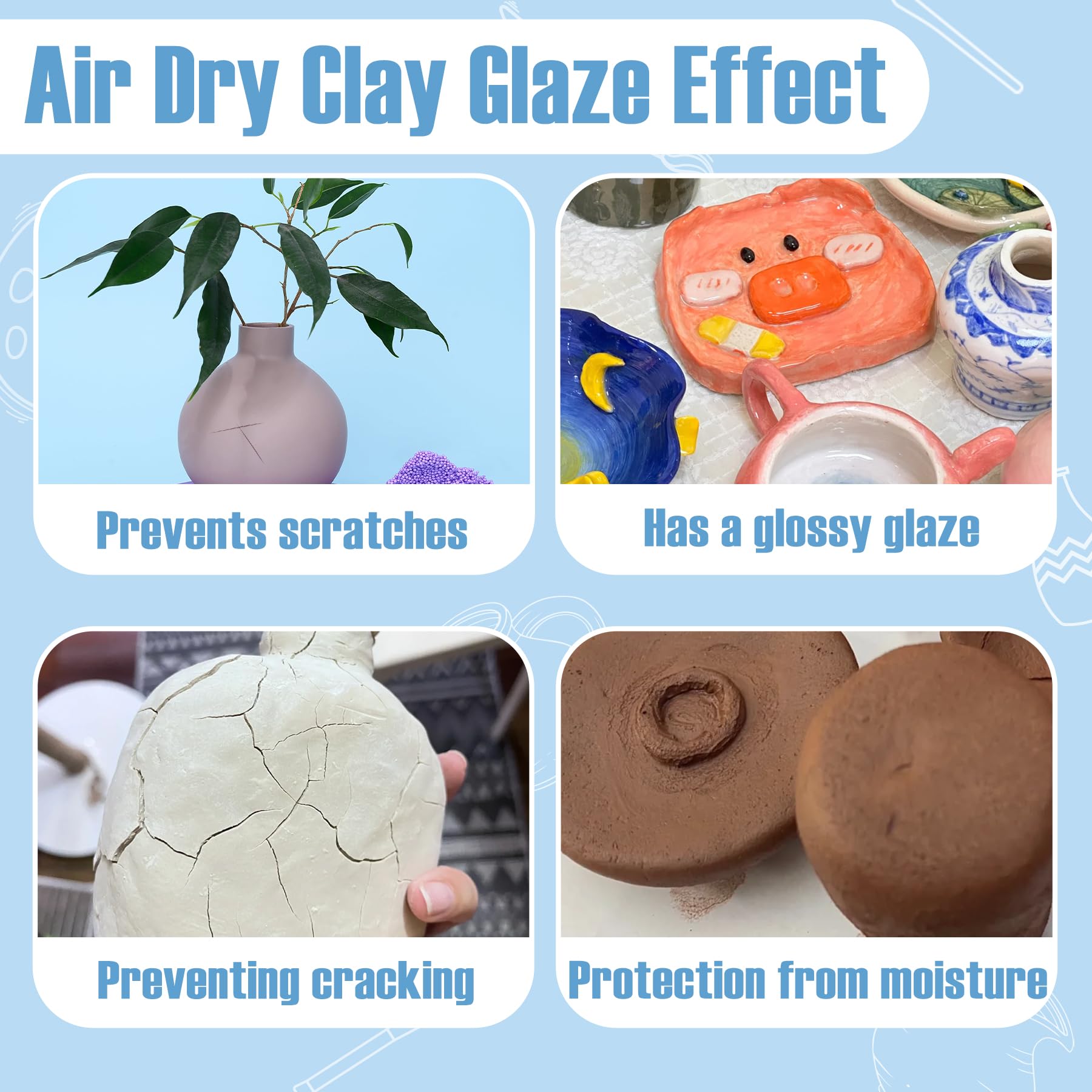 Snapklik.com : 50ml Air Dry Clay VarnishAir Dry Clay Sealant For Airdry ...
