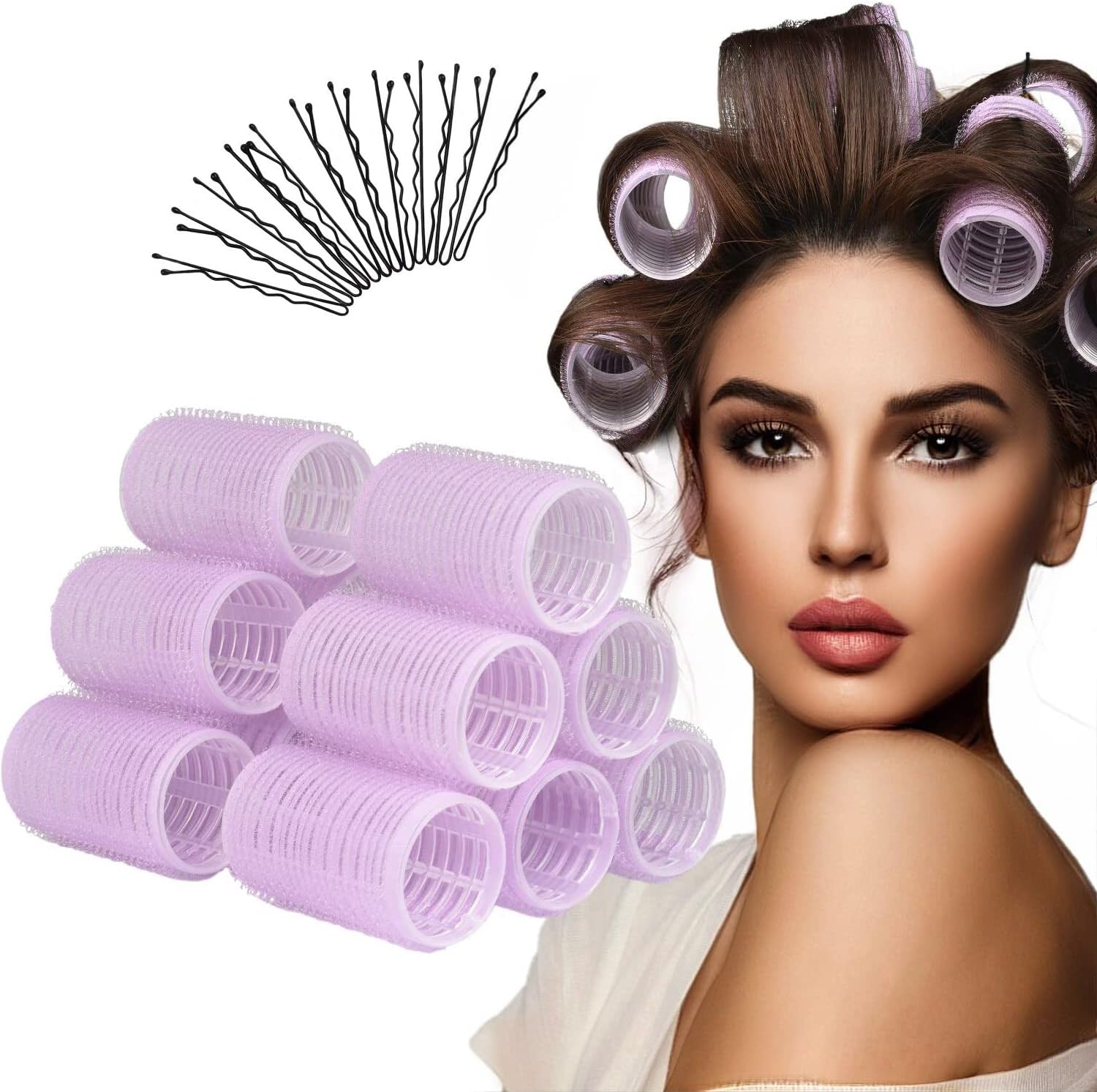 Amazon.com : Self Hair Grip Curlers Rollers Pro Salon Hairdressing ...