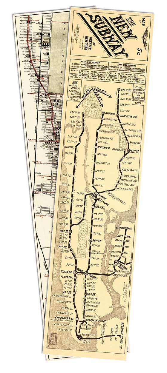 Antiguos Maps - Set of Two (2) Maps of New York City Manhattan circa ...