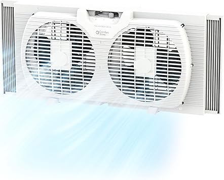 Amazon.com: Comfort Zone Twin Window Fan with Reversible Airflow ...