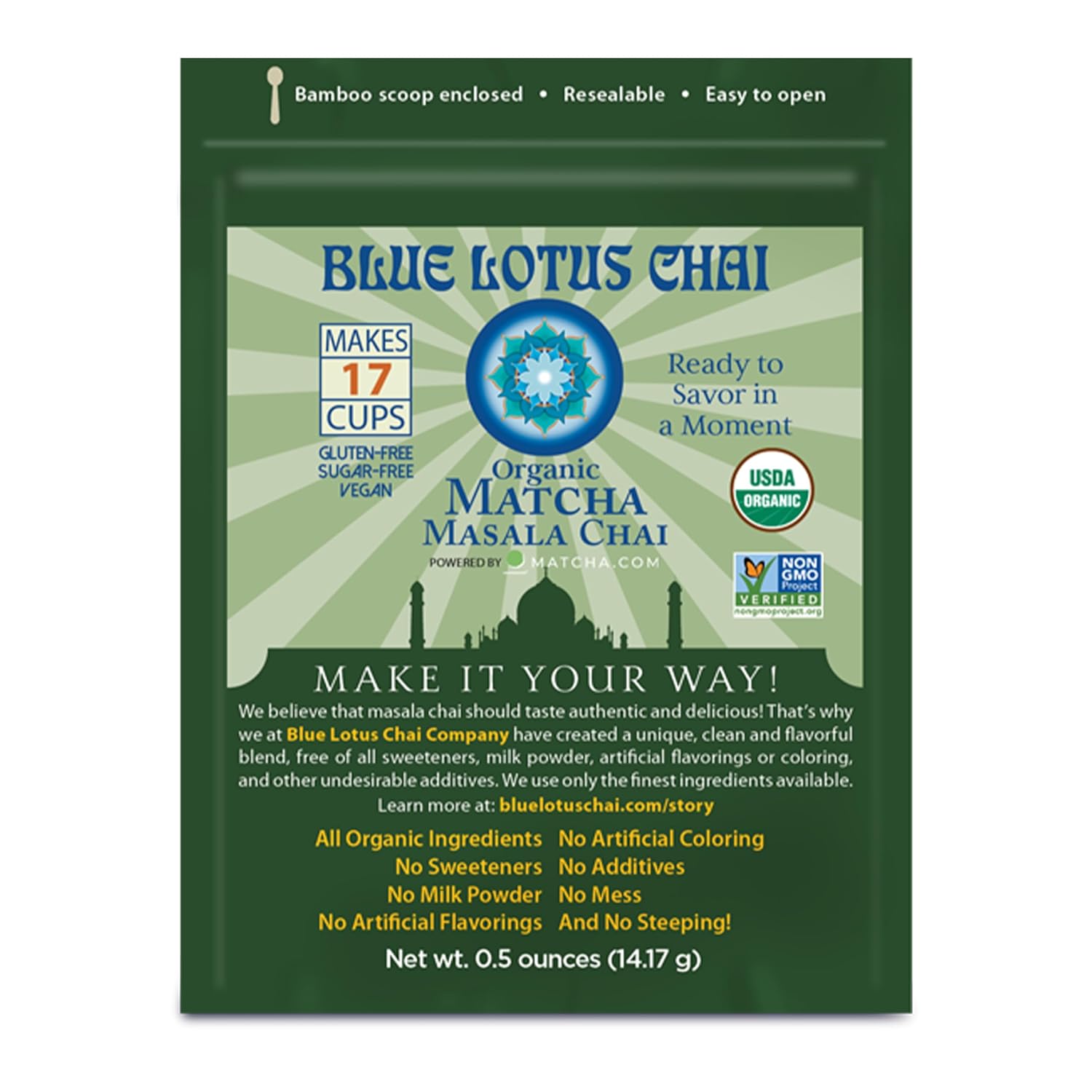 Amazon.com : Blue Lotus Chai Tea - Organic Matcha Masala Chai - Makes ...