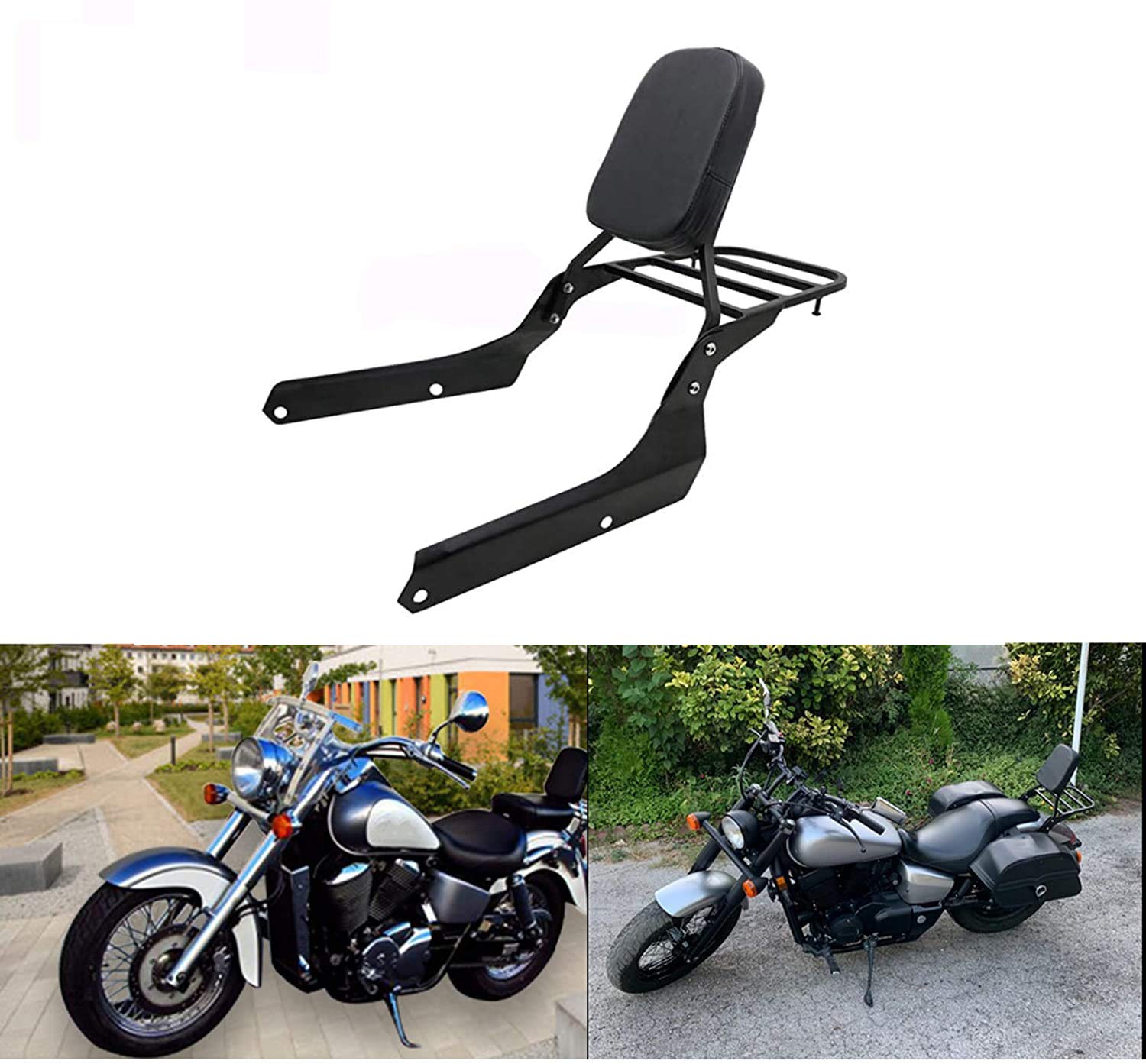 Sissy Bars Backrest Sissy Bar With Luggage Rack For Honda Shadow VT750 ...