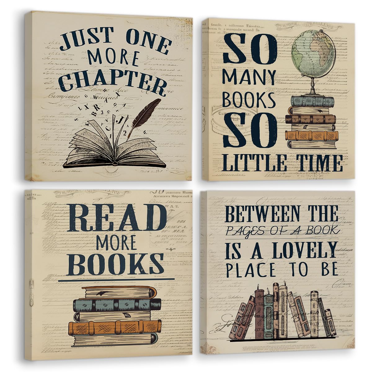 Amazon.com: BIWSHA Reading Posters for Library Set of 4,Library Decor ...
