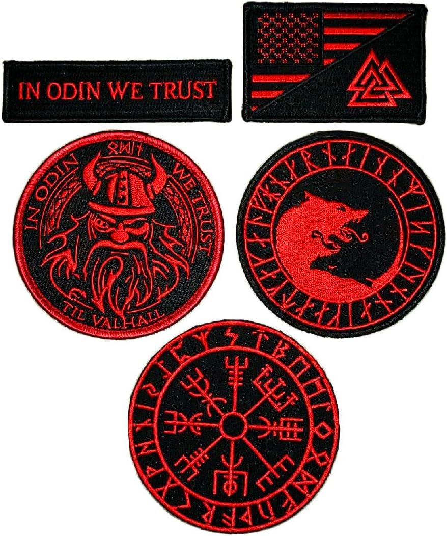 Amazon.com: Odin we Trust USA Flag Valknut Viking Hook Fastener Patch ...