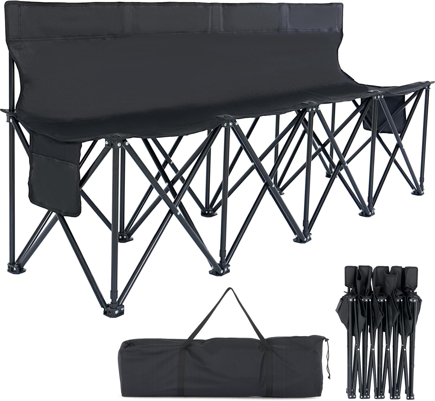 Amazon.com : Begonia.K 4 Seats Portable Folding Soccer Benches for Team ...
