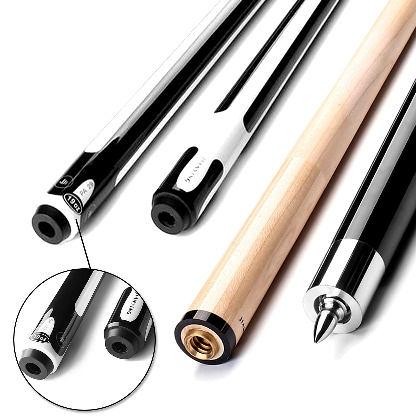 Fiber Leather Tip Pool Sticks HNQQ 42-Inch Pool Cue Sticks - Set Of 4 ...