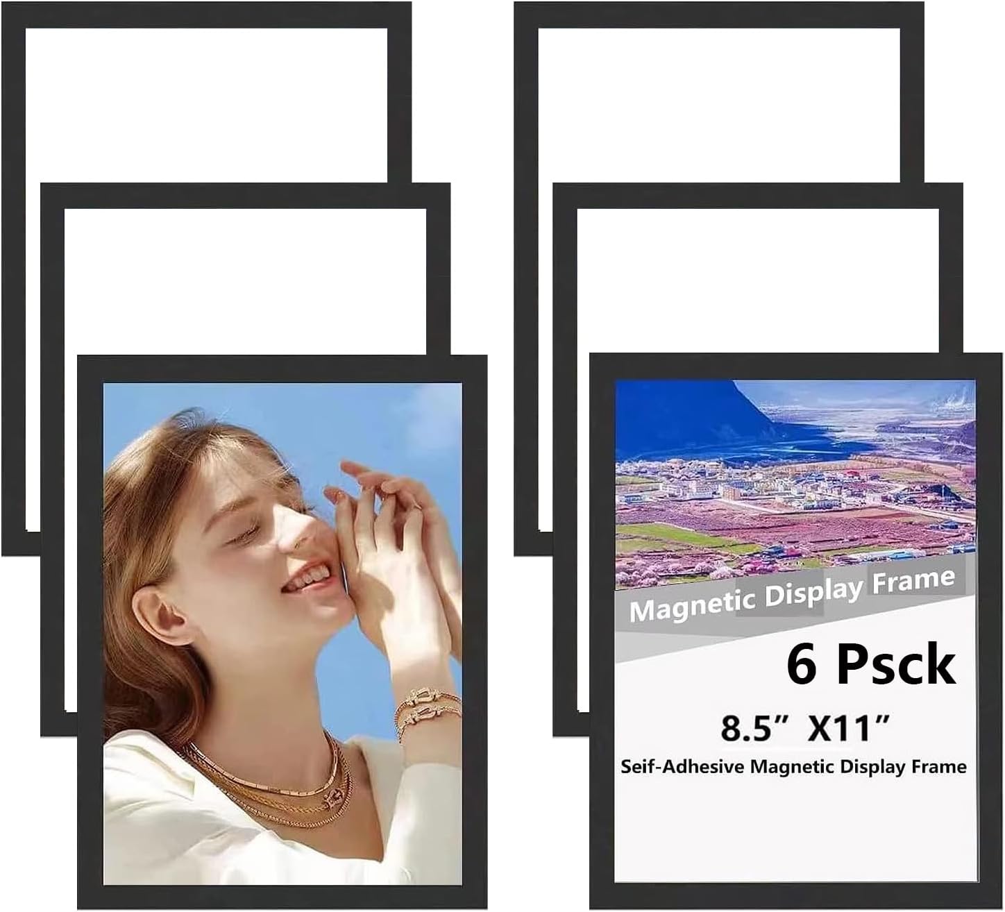 Amazon.com : YUESSDISO 6Pcs Magnetic Sign Holder 8.5"x 11", Self ...