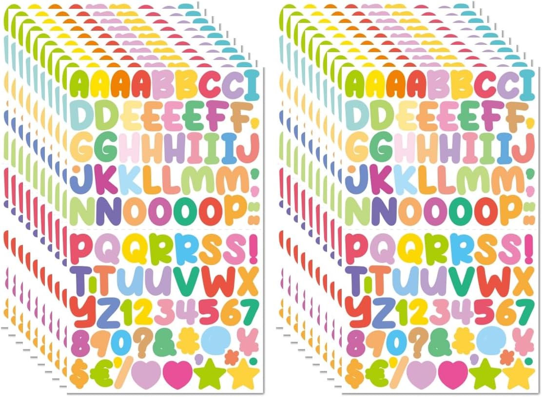 Amazon.com: 3040Pcs 20 Sheets Small Letter Number Stickers, 1/2inch ...