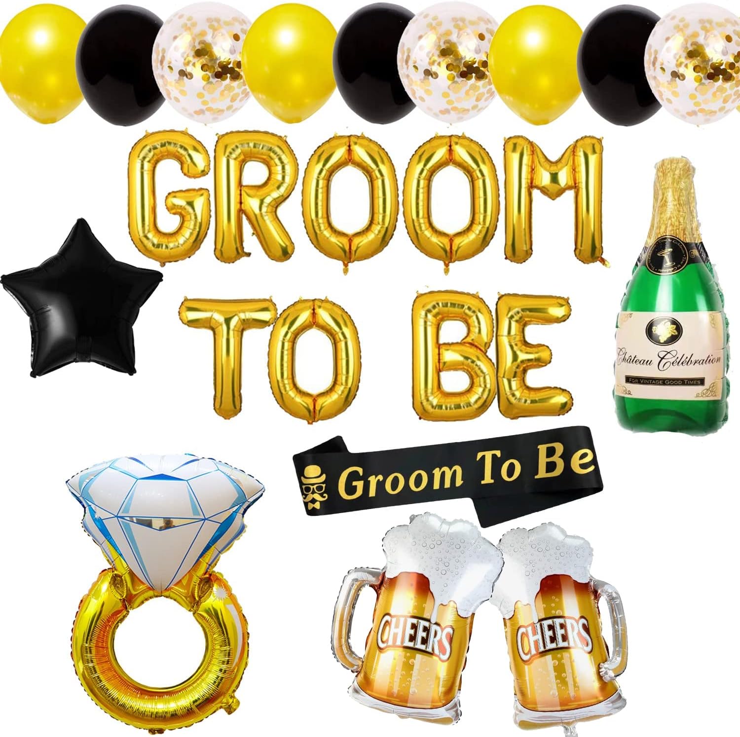 Party Propz Groom To Be Decoration Set Combo - 16 Pcs Bachelorette ...