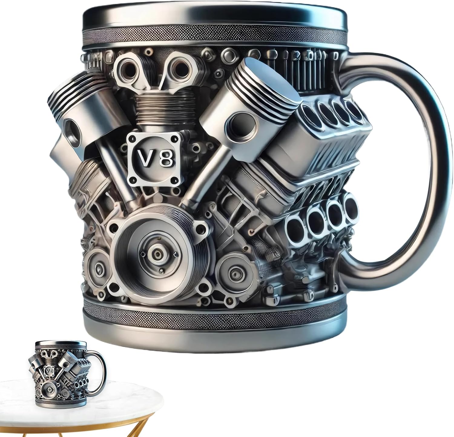 Katslyn V8 Engines Stainless Steel Cup, V8 Engine Mug 3D Creative, 11cm ...