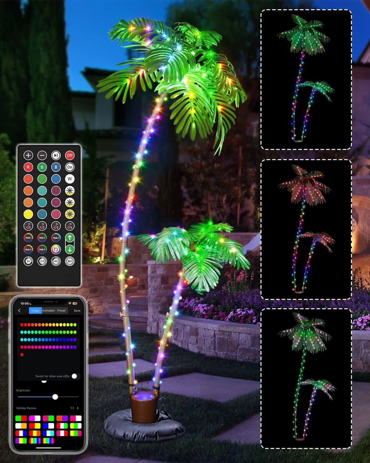 Amazon.com: 7FT Smart LED Artificial Palm Tree with App Control - DIY ...