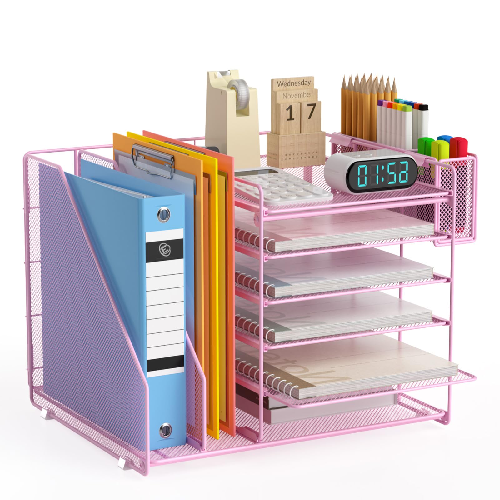 Amazon.com: File Organizer for Desk, 6 Tier Desk Organizer Paper Tray ...
