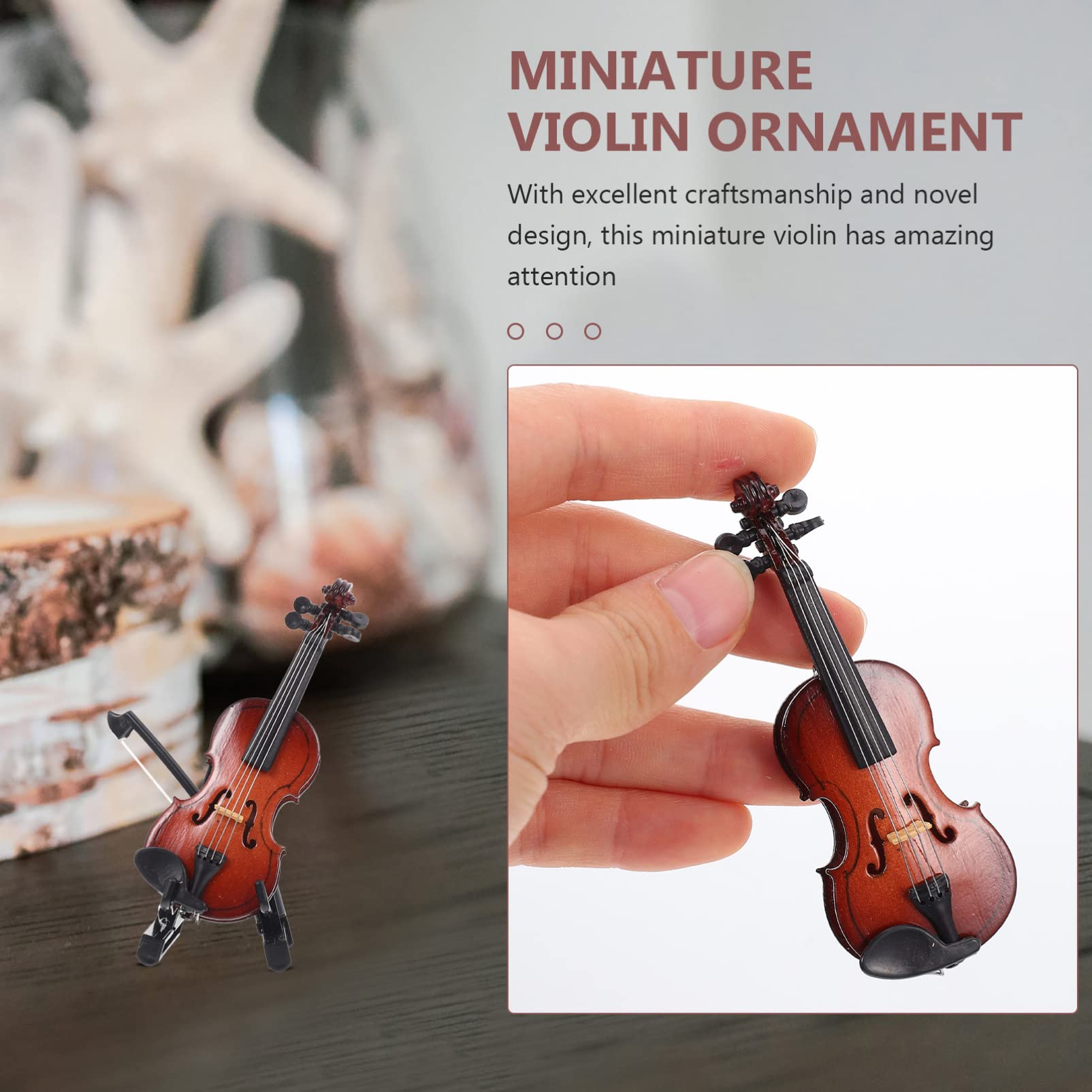 Brown Mini Violin With Case Miniature Brown Violin With Stand, Bow ...
