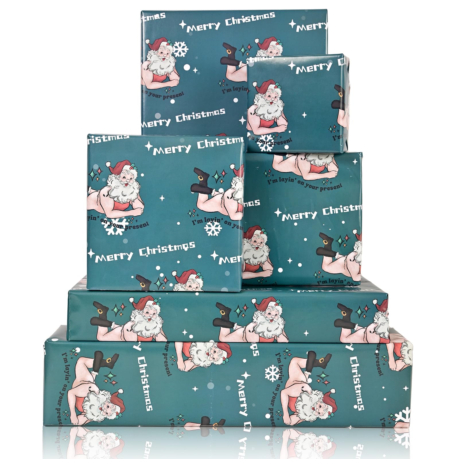 Amazon.com: Vnaaem Funny Wrapping Paper for Christmas Women Men Adult ...