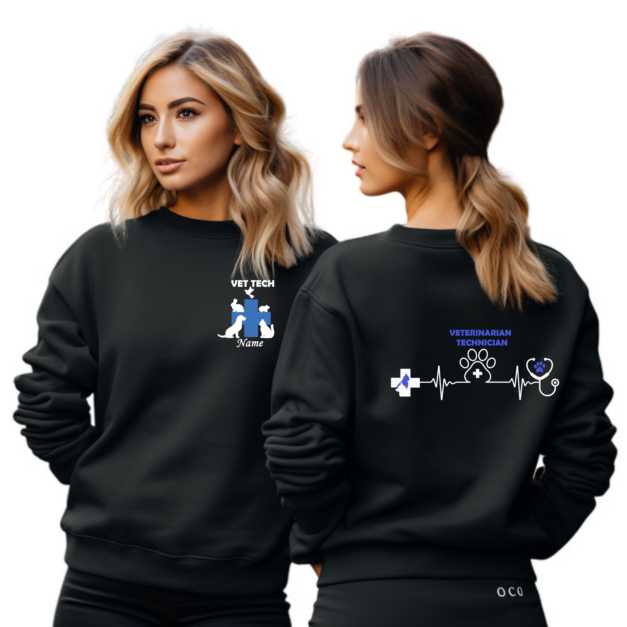 Amazon.com: Personalized Vet Tech Sweatshirt, Custom Vet Tech Shirt ...